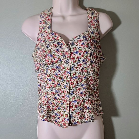 Rampage | Tops | Vintage Rampage Brand Floral Print Button Up Vest ...